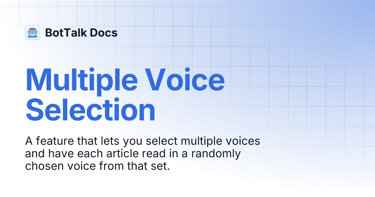 Multiple Voice Selection | BotTalk Docs